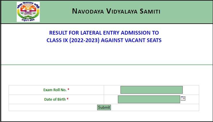 Navodaya Vidyalaya Class 9th Result 2022- Download Now